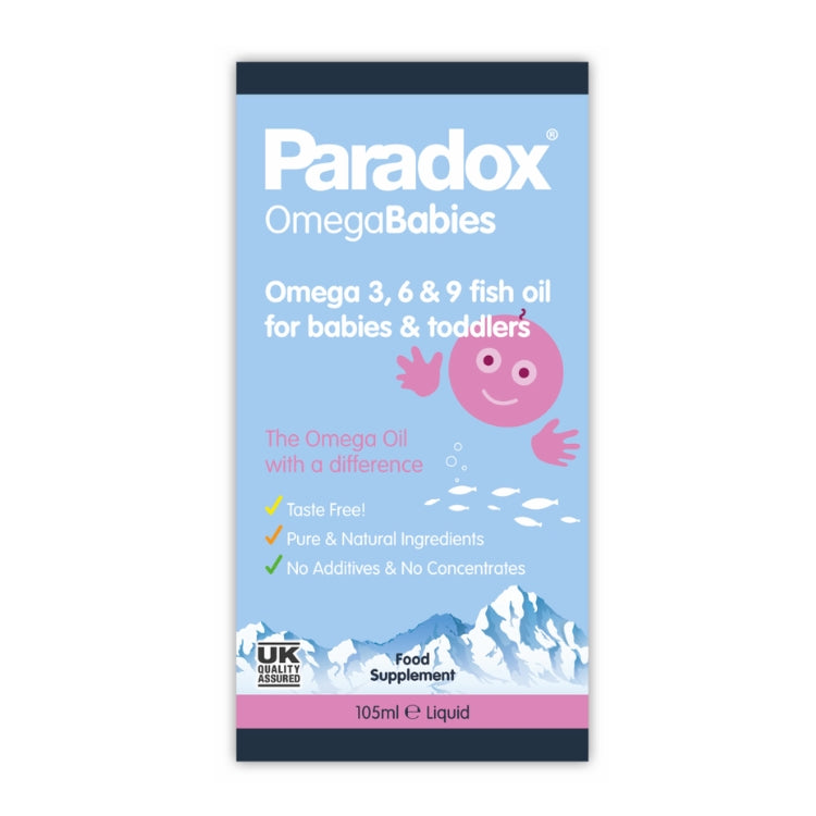 Paradox Omega Babies، أوميغا 3، 6، 9 وفيتامين D3، 6+ أشهر 105 مل ...